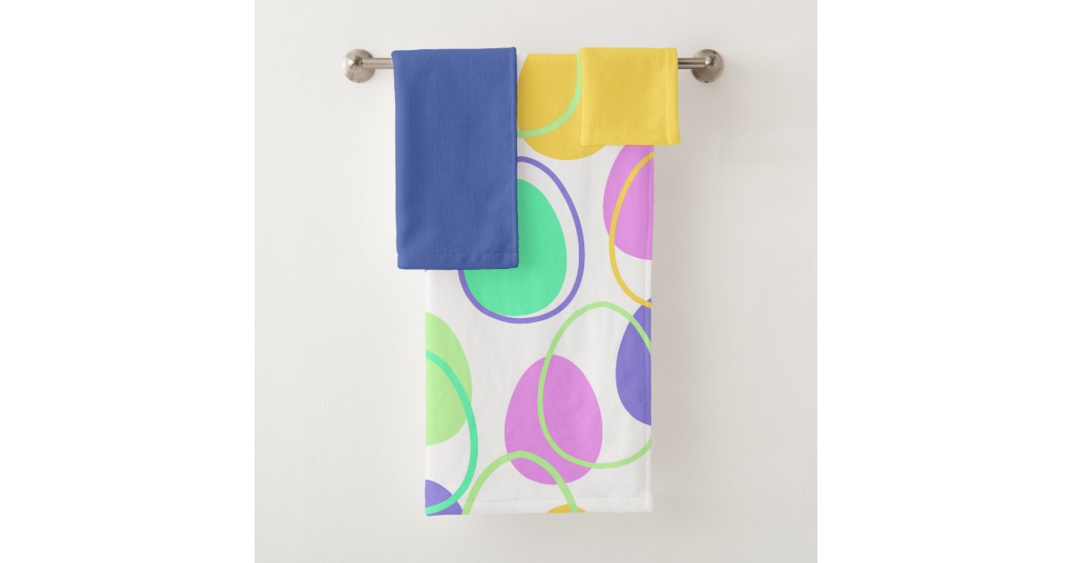 Easter Eggs and Outlines Bath Towel Set | Zazzle