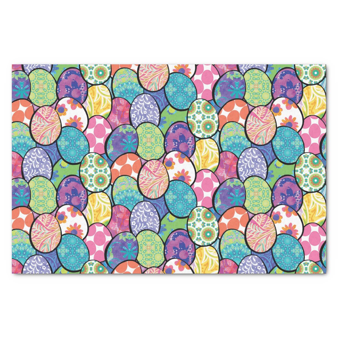 Easter Eggs Colorful Patterns Tissue Paper | Zazzle