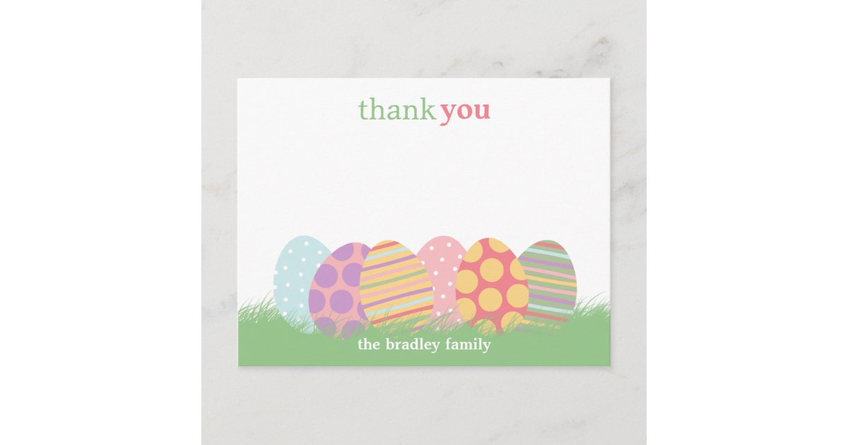 Easter Eggs Flat Thank You Card or Note Card | Zazzle.com