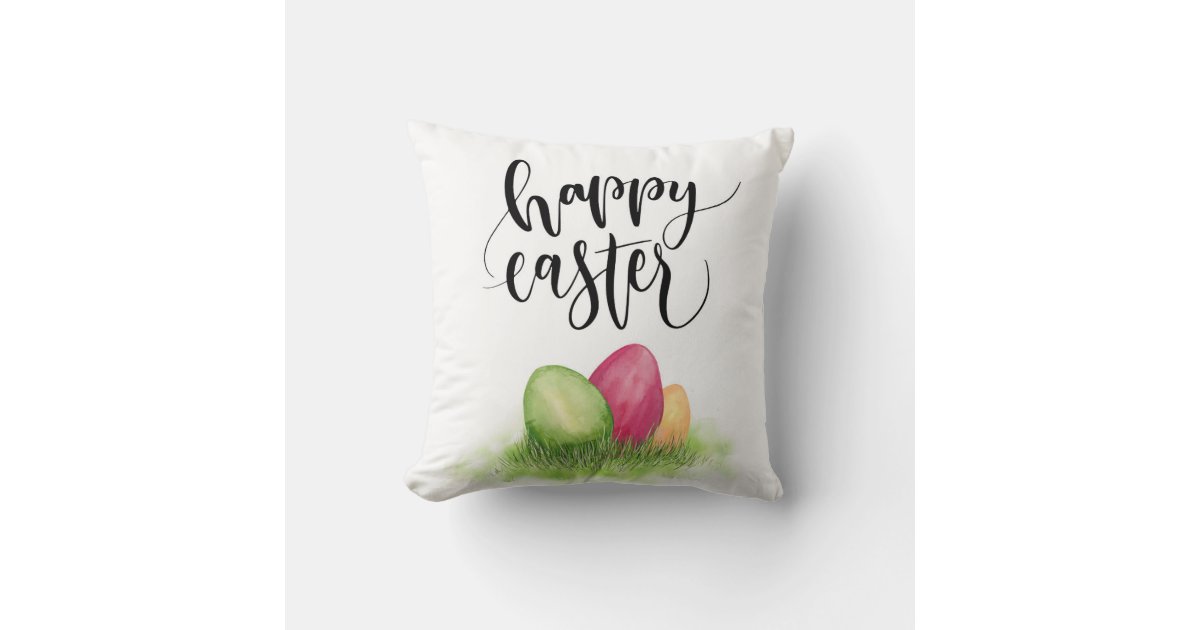 Easter eggs pillow, happy easter pillow | Zazzle