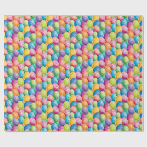 Easter Eggs Pink Purple Green Blue Pattern Wrapping Paper | Zazzle