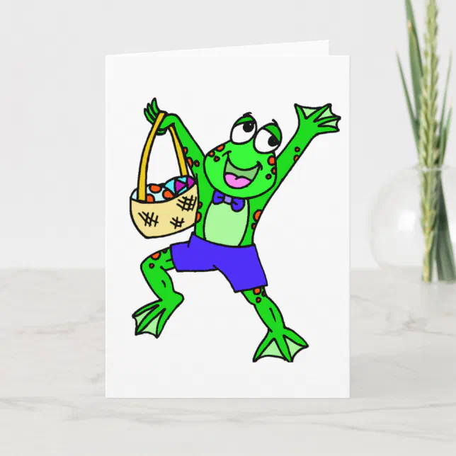 Easter Frog Holiday Card | Zazzle