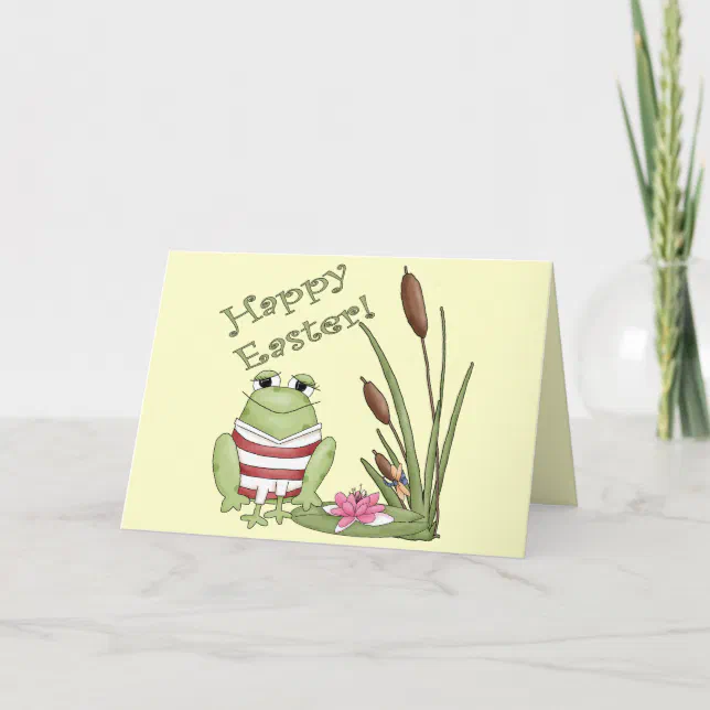 Easter Frog T shirts and Easter Gifts Holiday Card | Zazzle