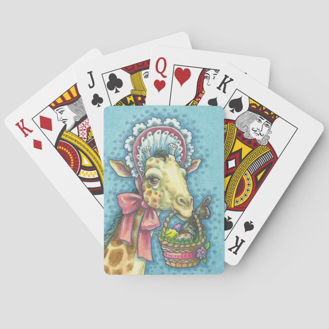 EASTER GIRAFFE PLAYING CARDS Poker | Zazzle