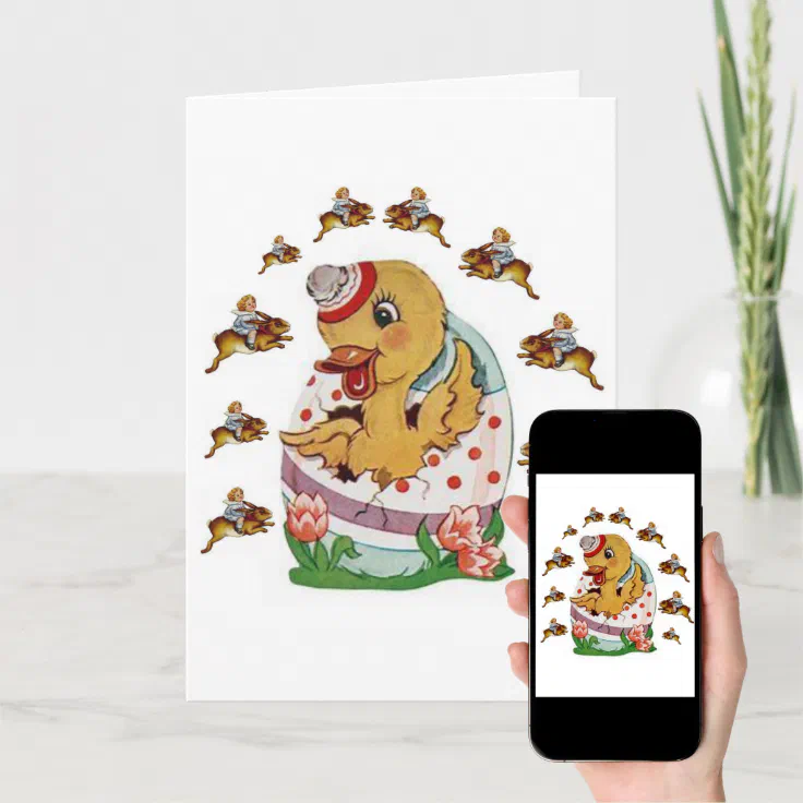 Easter Greeting Card Duck | Zazzle
