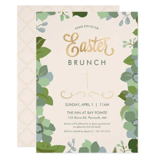 Easter Invitation Card - Floral, Custom, Elegant | Zazzle.com