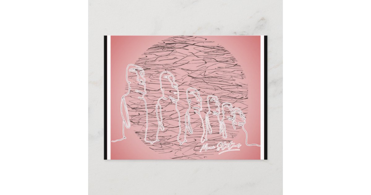 Easter Island Moai Statue Pink Travel Postcard | Zazzle