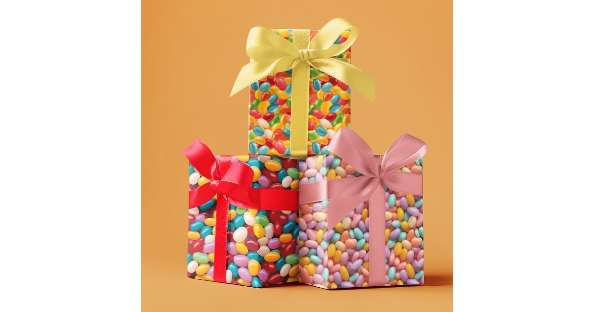 Easter Jelly Bean Pattern Wrapping Paper Sheets | Zazzle