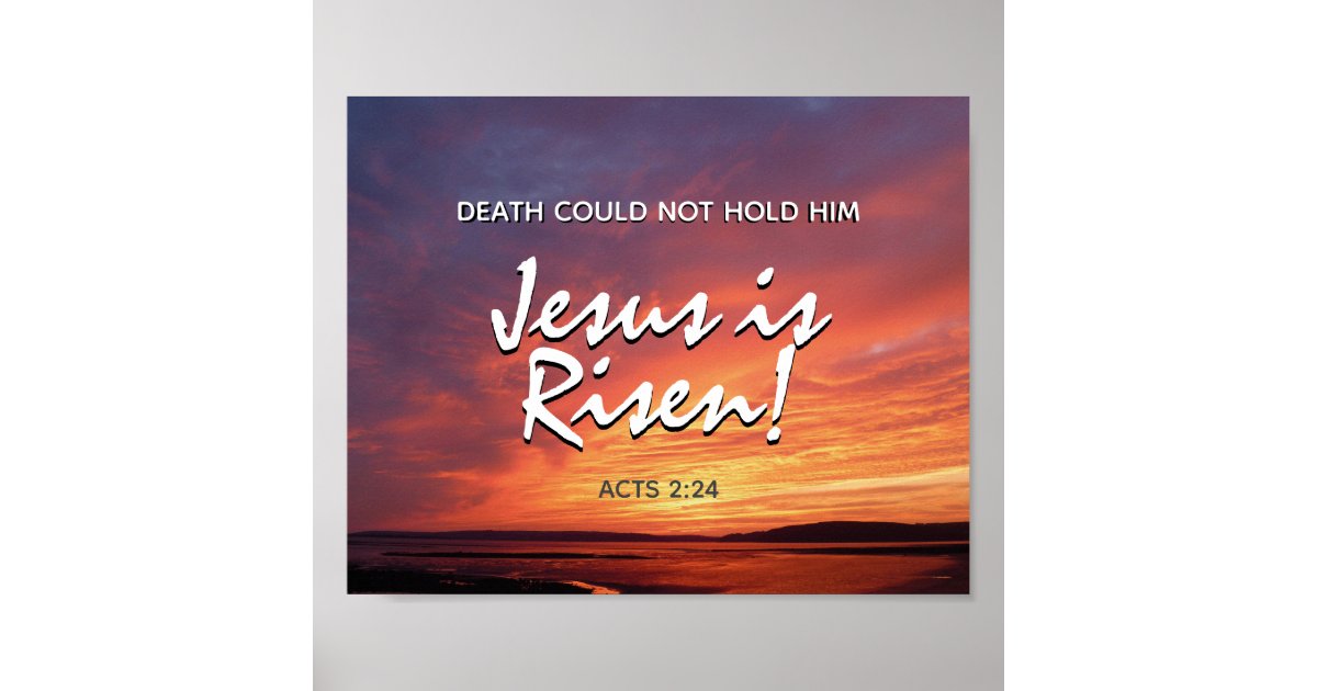 EASTER Jesus Is Risen Stylish Scenic Sunset Poster | Zazzle