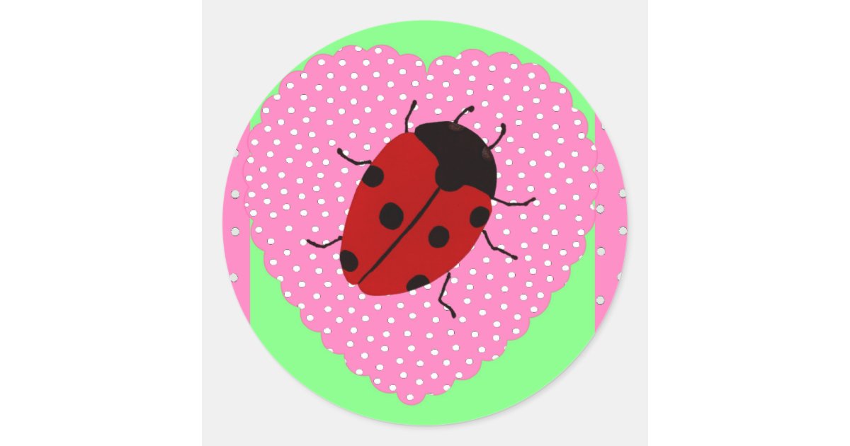 Easter Ladybug Classic Round Sticker | Zazzle