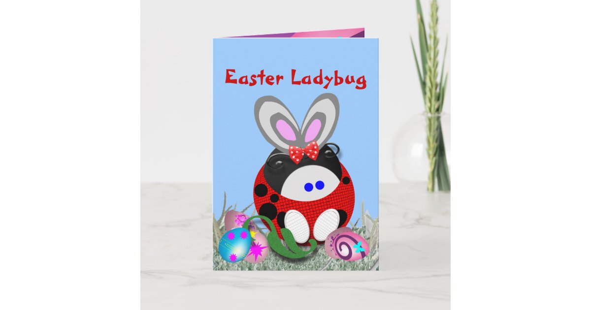 Easter Ladybug Holiday Card | Zazzle