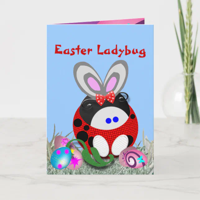 Easter Ladybug Holiday Card | Zazzle