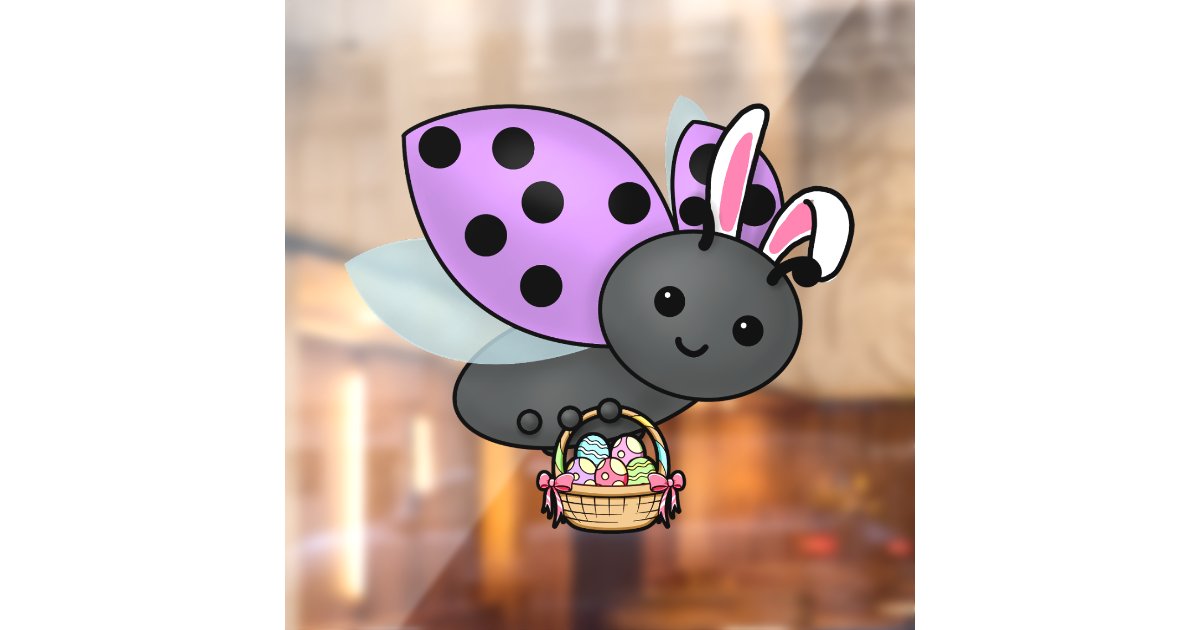 Easter Ladybug Window Cling | Zazzle
