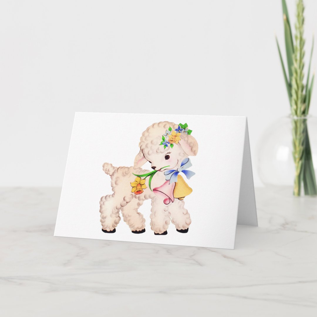 EASTER LAMB VINTAGE HOLIDAY CARD | Zazzle