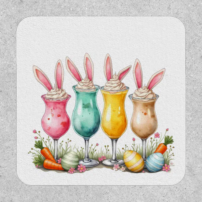 Easter Latte Glasses of Latte with Bunny Ears Patch | Zazzle