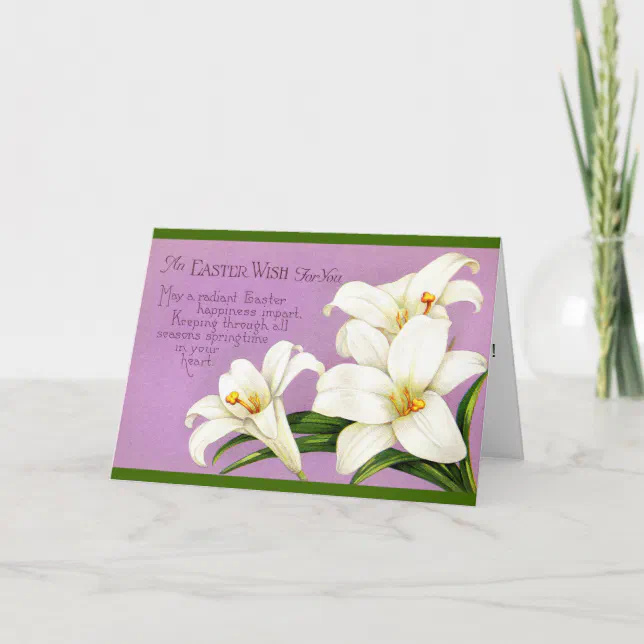 Easter Lilies Vintage Easter Card | Zazzle