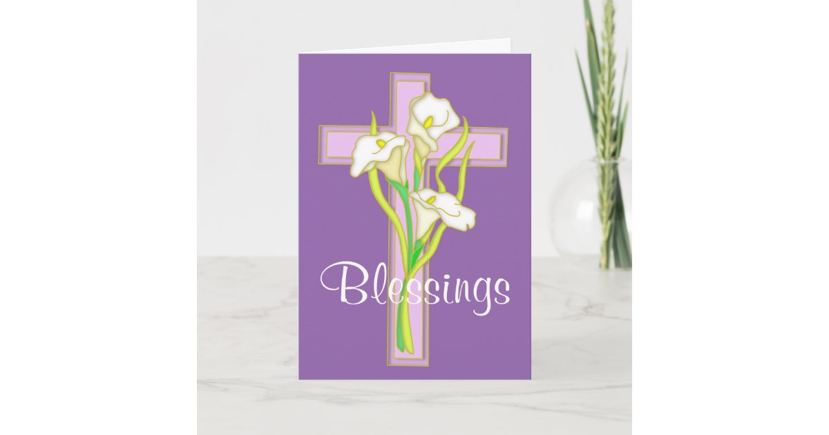 Easter Lily Blessings Holiday Card | Zazzle
