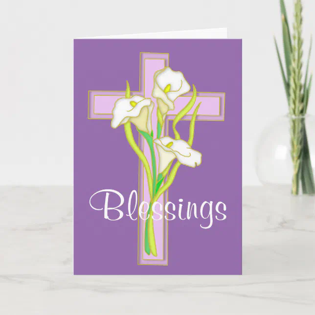 Easter Lily Blessings Holiday Card | Zazzle