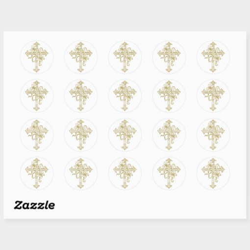 Easter Lily Cross Classic Round Sticker | Zazzle
