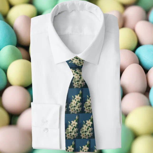 Easter Lily Flowers, Vintage Easter Lilies Neck Tie | Zazzle