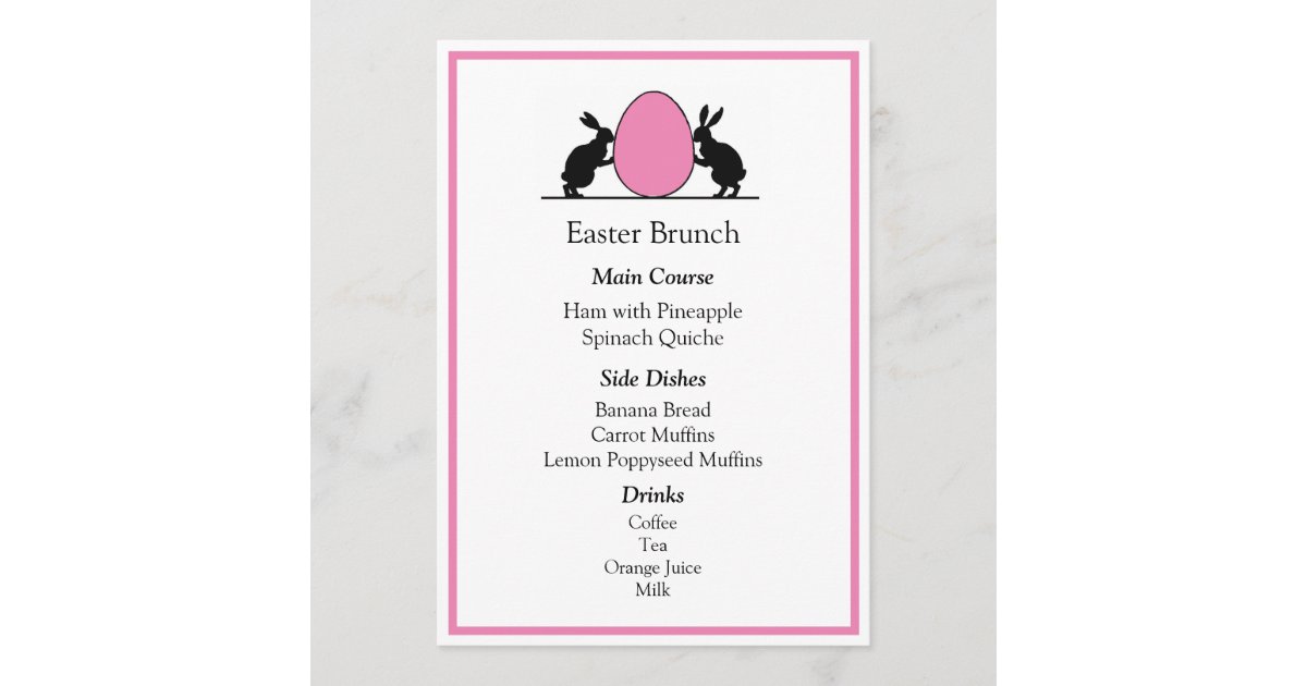 Easter Menu | Zazzle