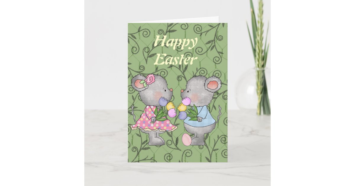 Easter Mice card | Zazzle