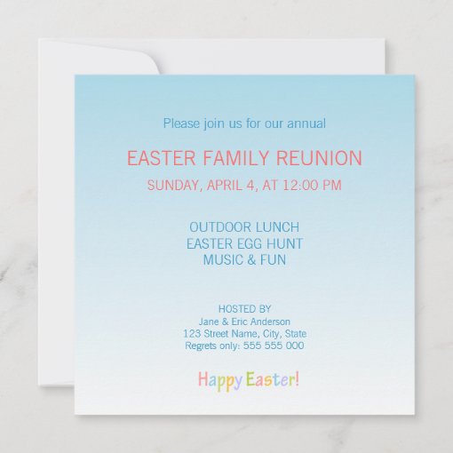 Easter Party Family Reunion invitation | Zazzle
