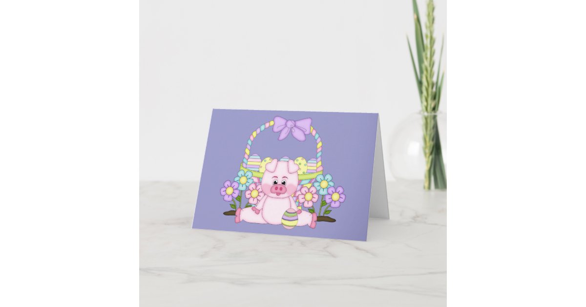 Easter Piggy Holiday Card | Zazzle