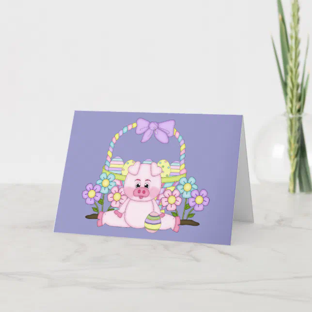 Easter Piggy Holiday Card | Zazzle