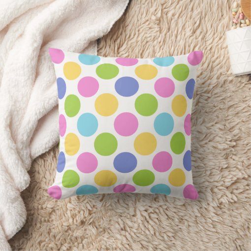 Easter Polka Dots Throw Pillow | Zazzle