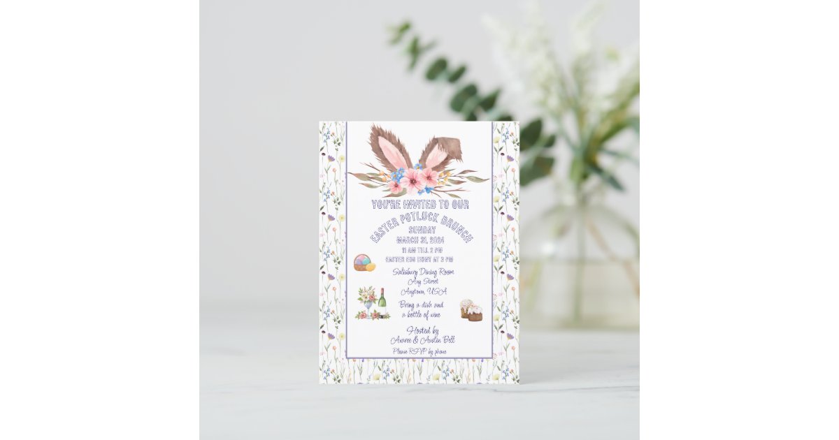 Easter Potluck Brunch Invitation | Zazzle
