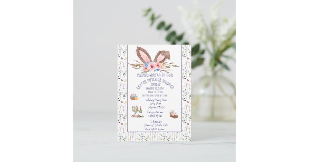 Easter Potluck Brunch Invitation | Zazzle