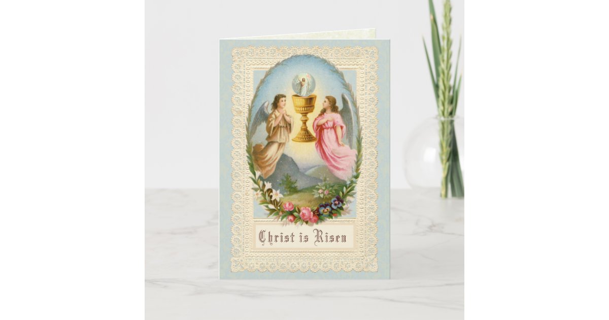 Easter Resurrection Angels Jesus Catholic Holiday Card | Zazzle