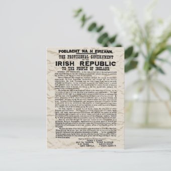 Easter Rising Proclamation of the Irish Republic Postcard | Zazzle
