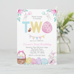 Easter Second Birthday, Some bunny is TWo! Invitation | Zazzle