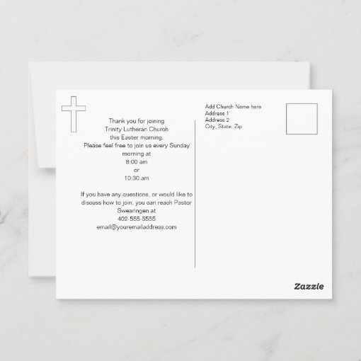 Easter Service Church Visitor Packets Postcard | Zazzle