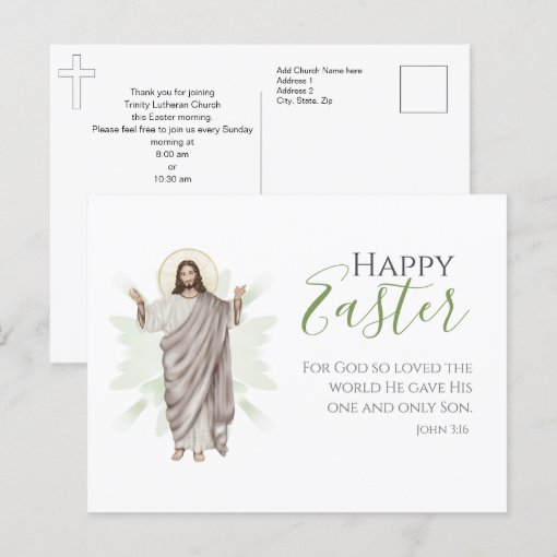 Easter Service Church Visitor Packets Postcard | Zazzle