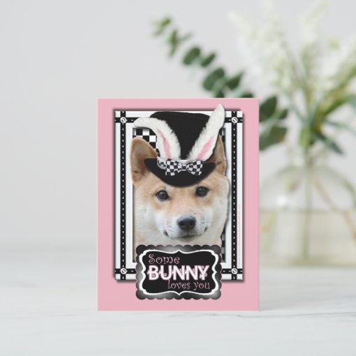Easter - Some Bunny Loves You - Shiba Inu Holiday Postcard | Zazzle