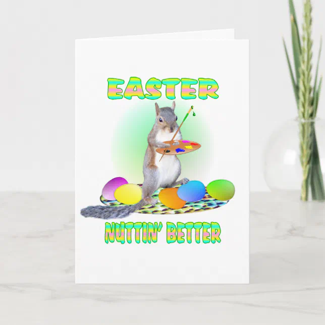 Easter Squirrel Holiday Card | Zazzle