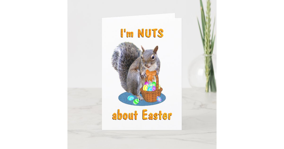 Easter Squirrel Holiday Card | Zazzle