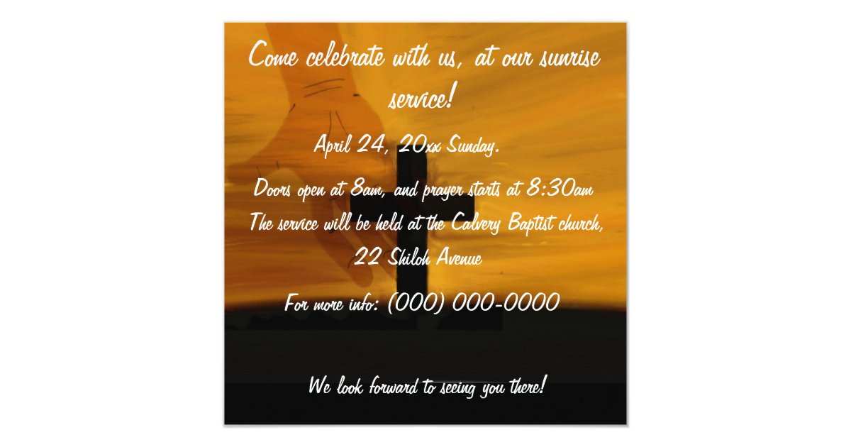 Easter sunrise service Invitation | Zazzle.com