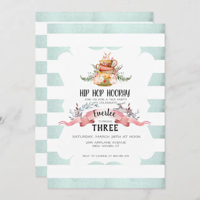 Easter Tea Party Birthday Invitation | Zazzle