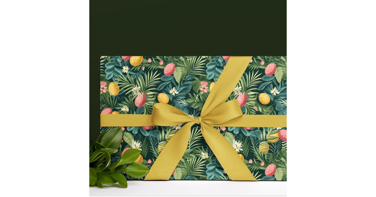 Easter Tropical Spring Leaves Beach Wrapping Paper | Zazzle