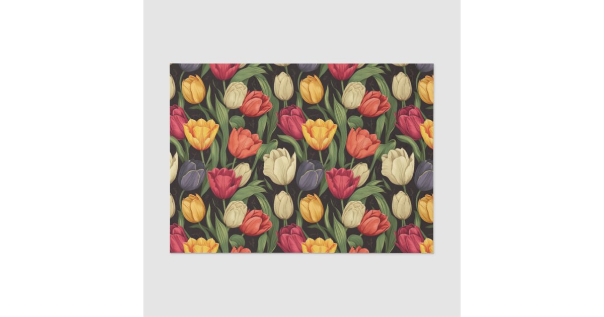 Easter Tulip Flower Floral Tissue Paper | Zazzle
