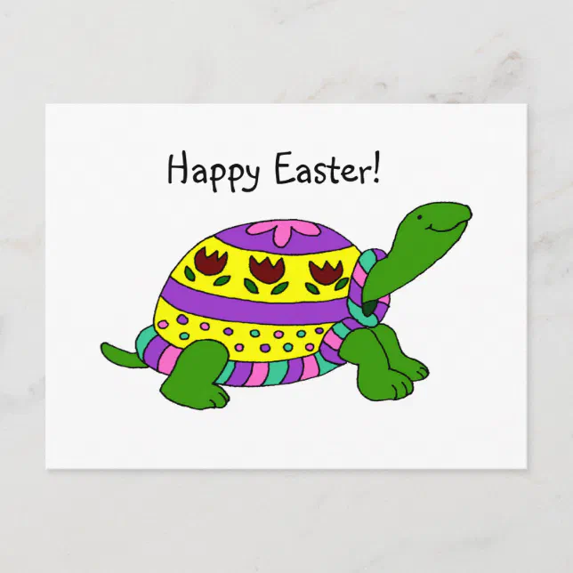Easter turtle holiday postcard | Zazzle
