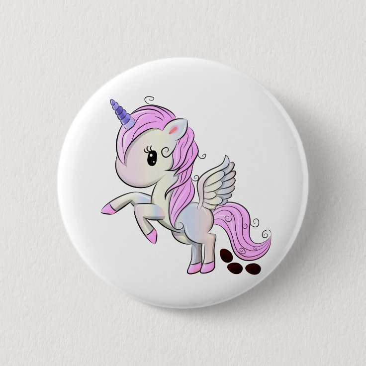 Easter Unicorn Pegasus Chocolate Egg Poop Button | Zazzle