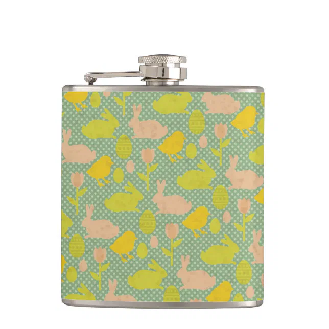 Easter Wallpaper Hip Flask | Zazzle