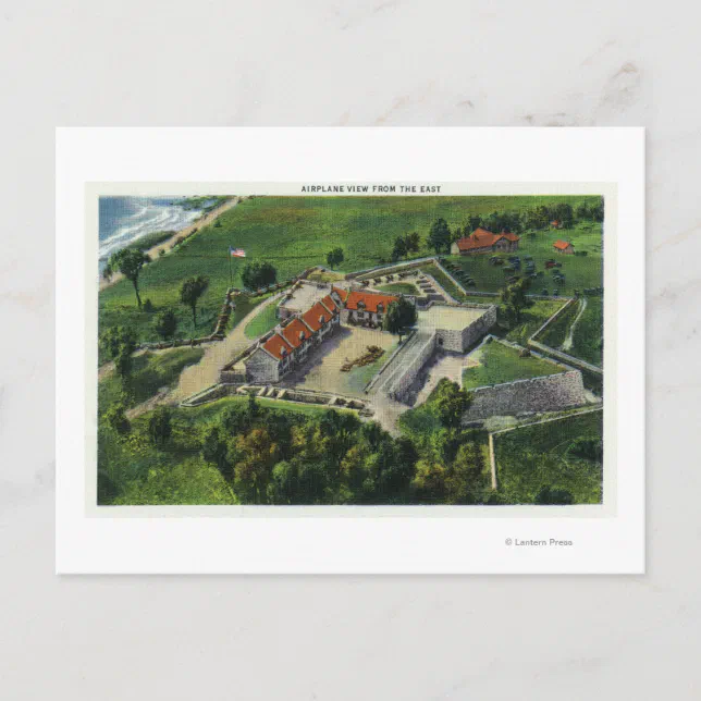 Eastern Aerial View of the Fort Grounds Postcard | Zazzle