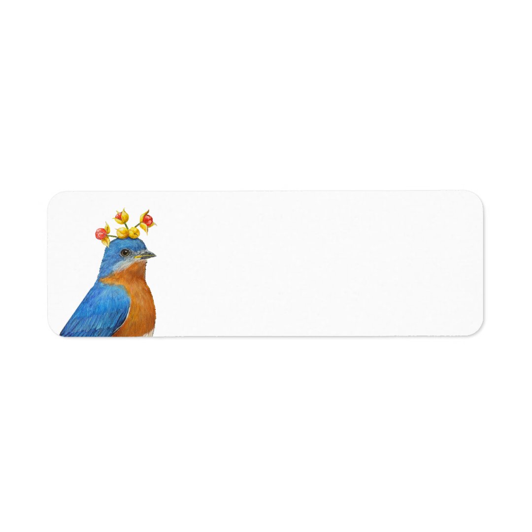 Eastern bluebird with bittersweet label | Zazzle