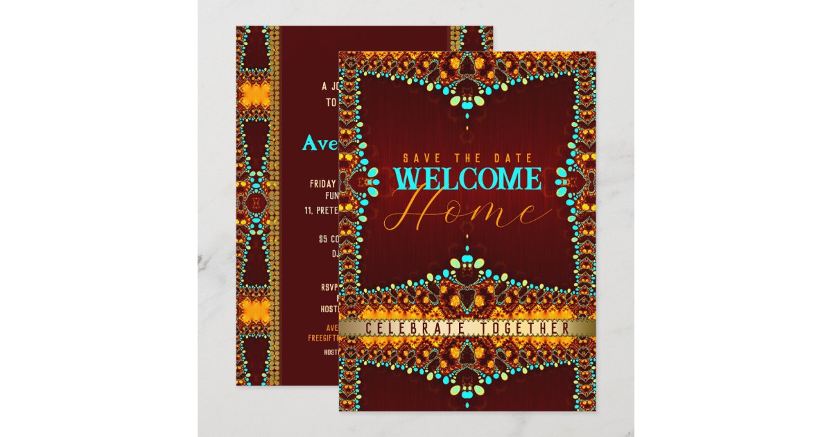 Eastern Bohemian Welcome Home Party Invitation | Zazzle